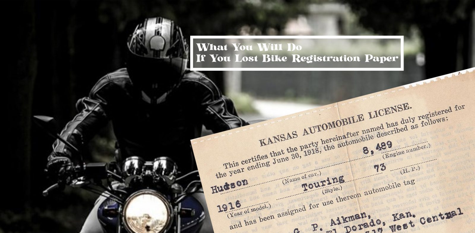 What You Will Do If You Lost Bike Registration Paper - BikeDokan.Com